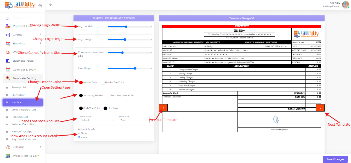 How to Create Packers and Movers Bill | Bill Bilty App